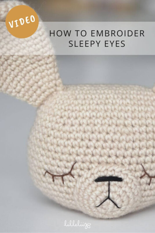 How to embroider sleepy eyes to amigurumi - Tutorial (video) | lilleliis